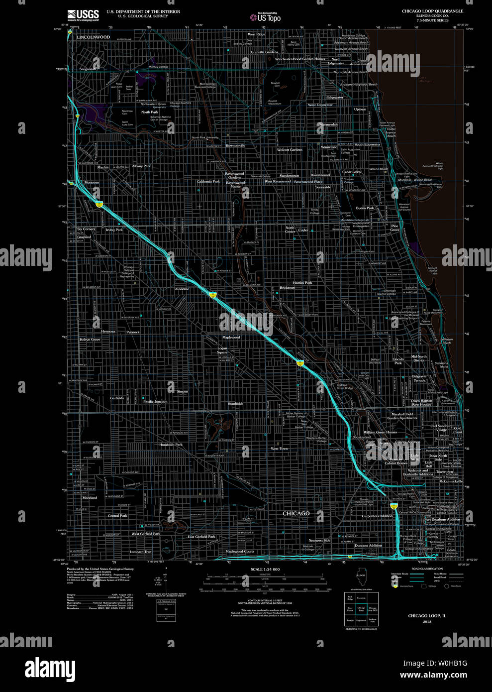 Map of chicago loop hi-res stock photography and images - Alamy