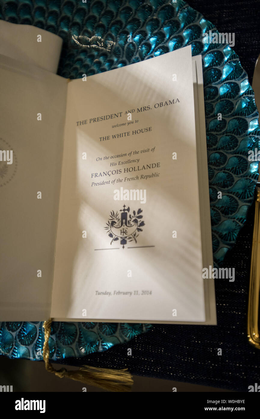 White house state dinner menu hi-res stock photography and images - Alamy