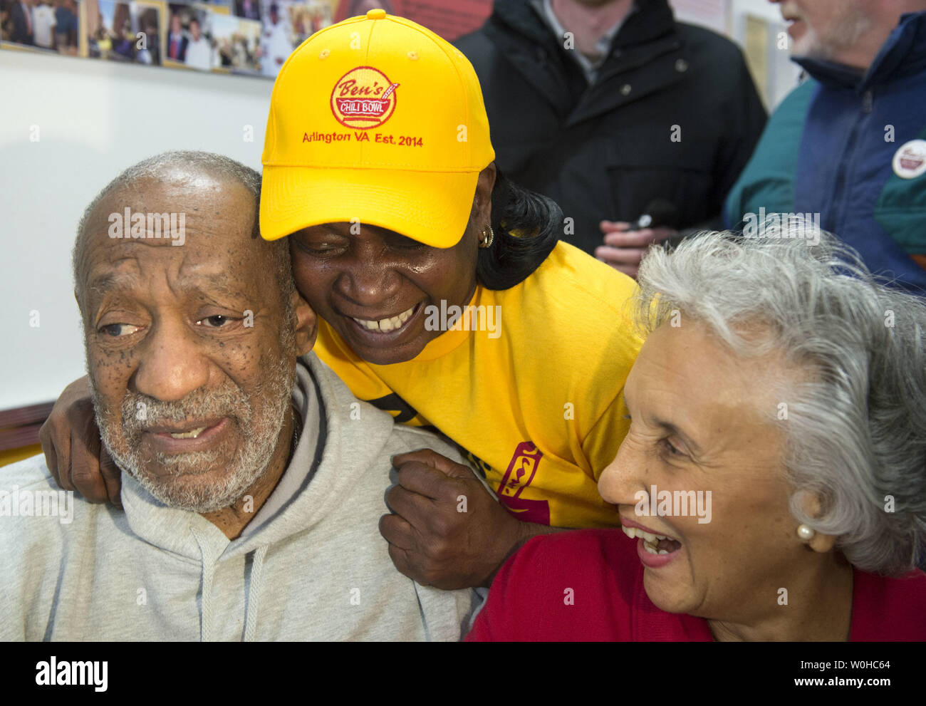Actor Bill Cosby (L), manager Bernadette "Peaches" Halton (center) and ...