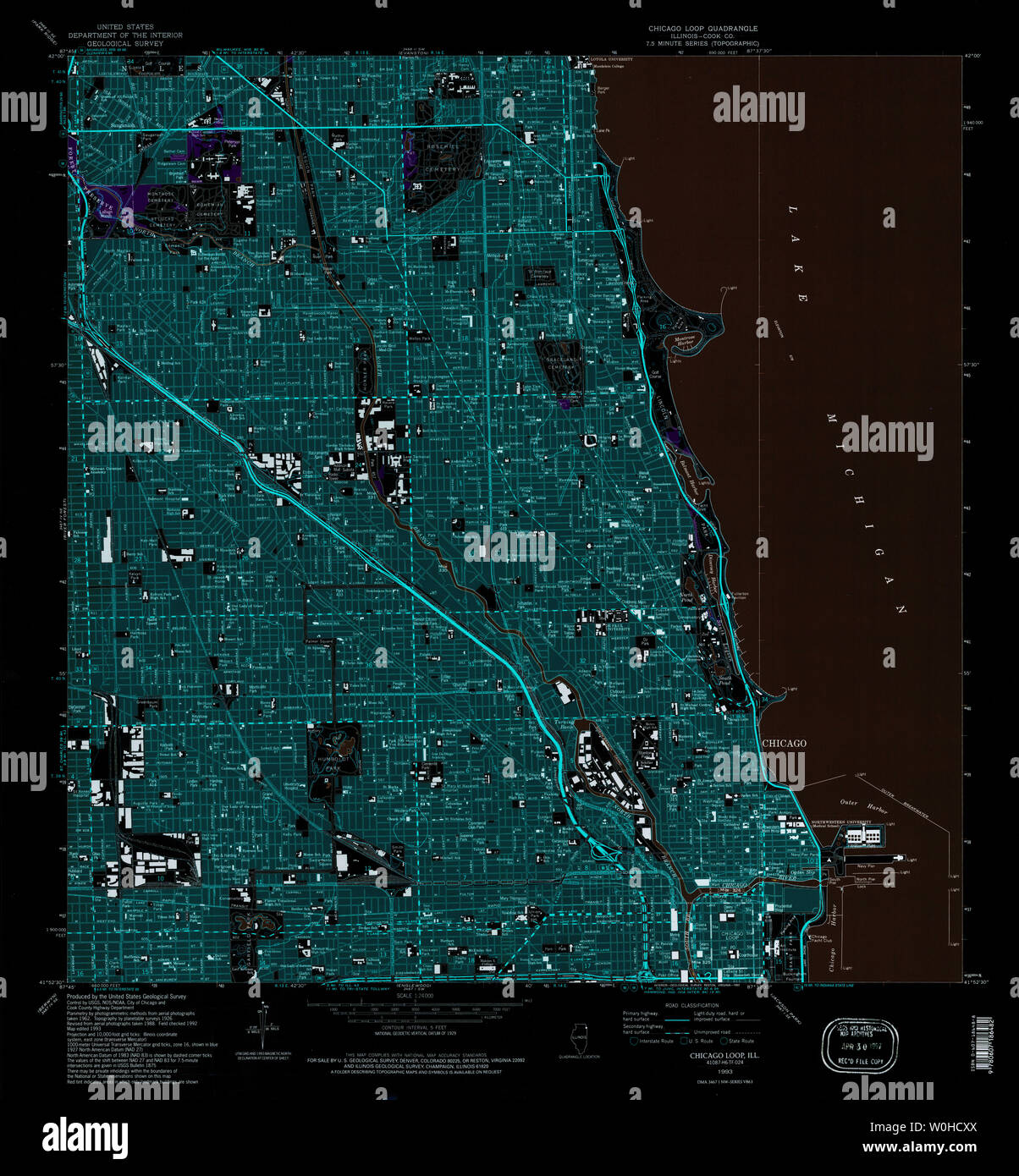 Map of chicago loop hi-res stock photography and images - Alamy