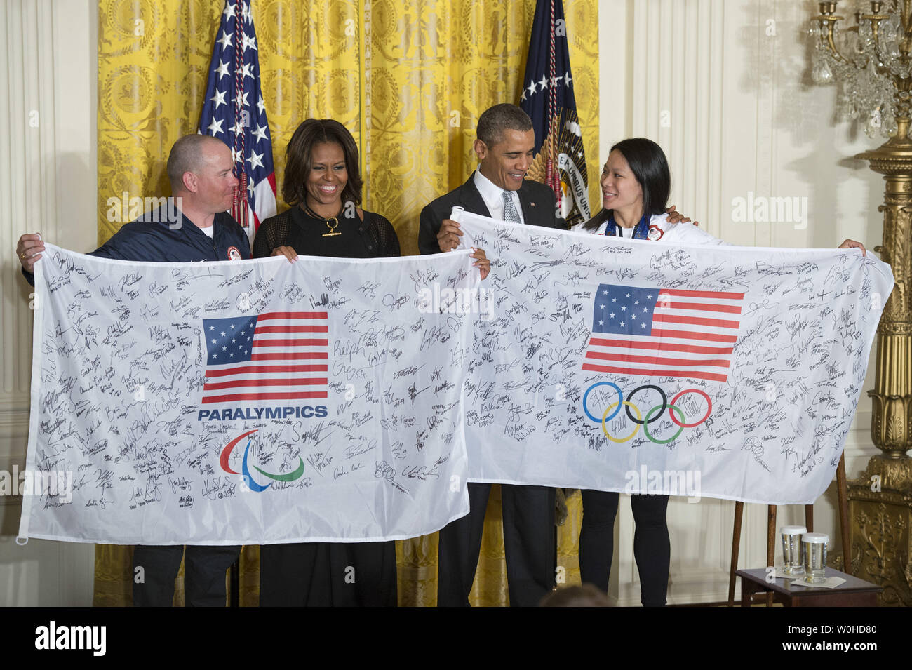 Michelle Obama At Flag Ceremony