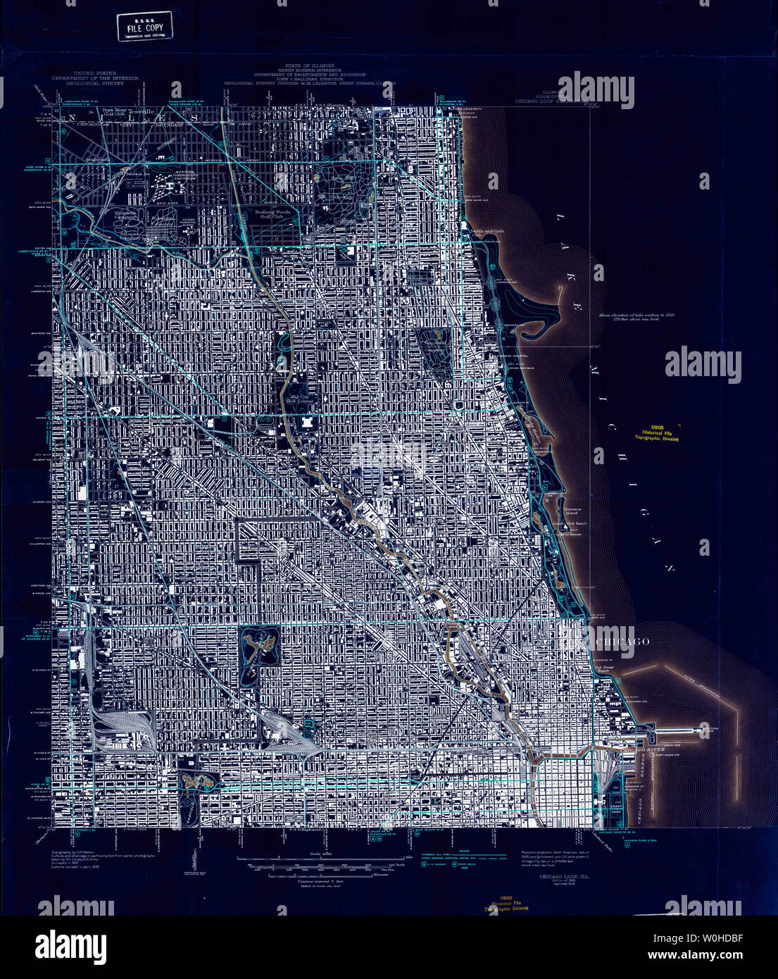 Map of chicago loop hi-res stock photography and images - Alamy