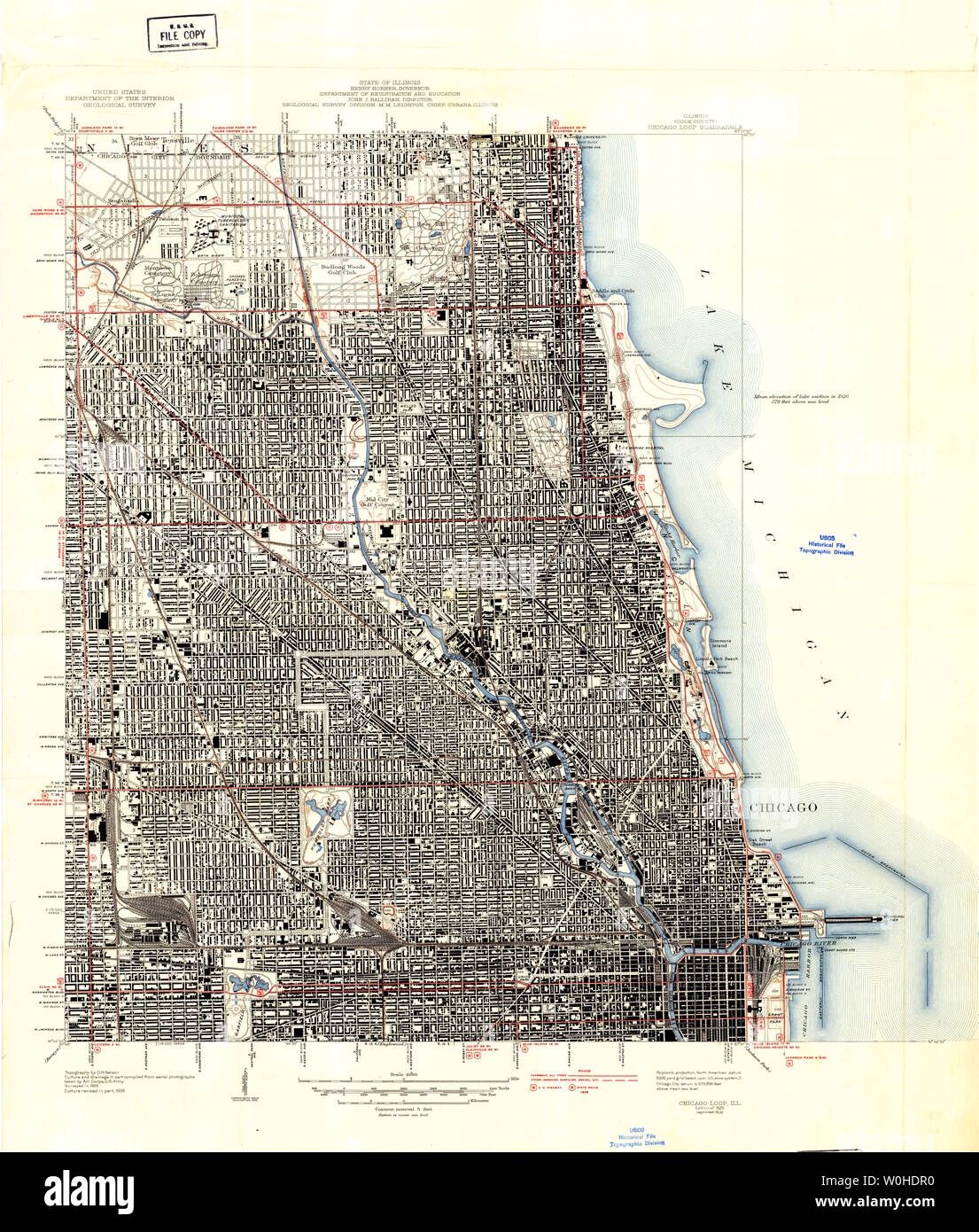 Map of chicago loop hi-res stock photography and images - Alamy