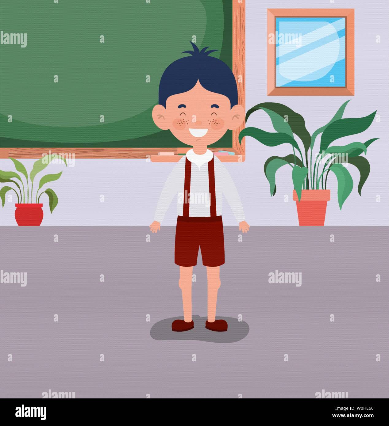 little student boy in the classroom Stock Vector Image & Art - Alamy