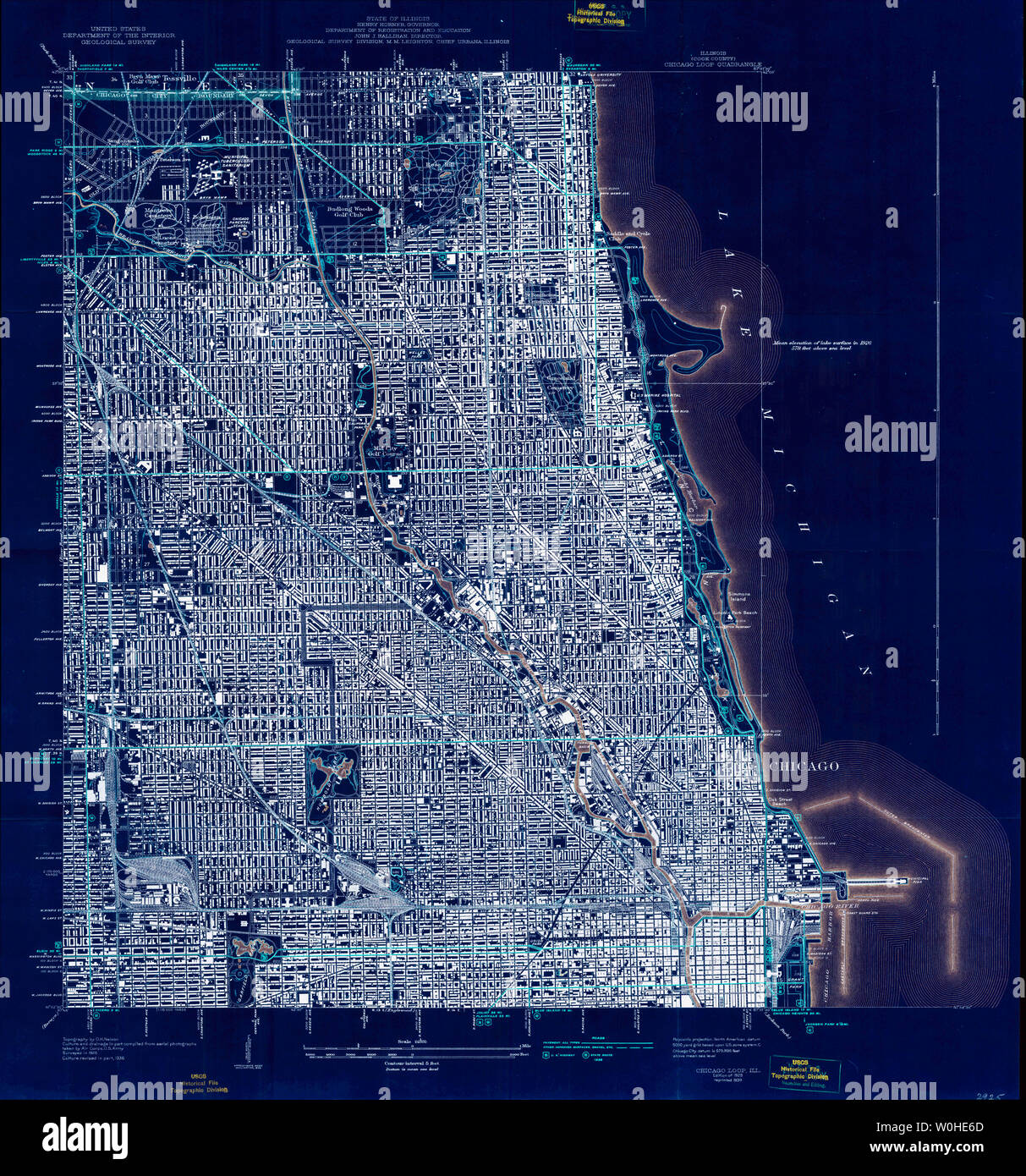 Map of chicago loop hi-res stock photography and images - Alamy