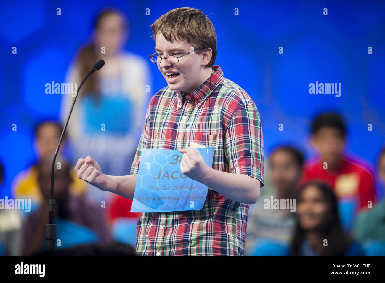 Jacob Williamson, 15, of Cape Coral, Florida, participates in the ...