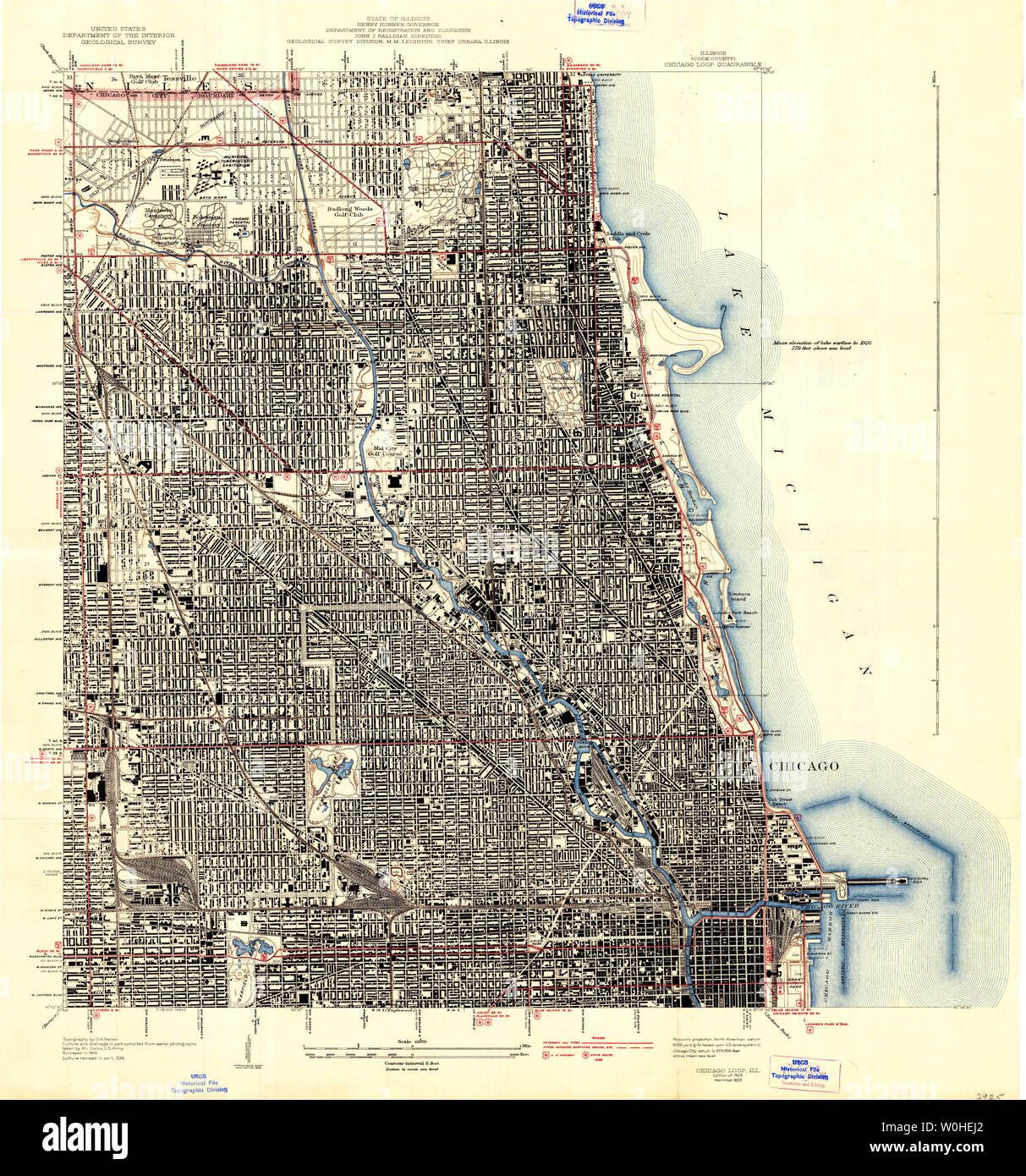 Map of chicago loop hi-res stock photography and images - Alamy