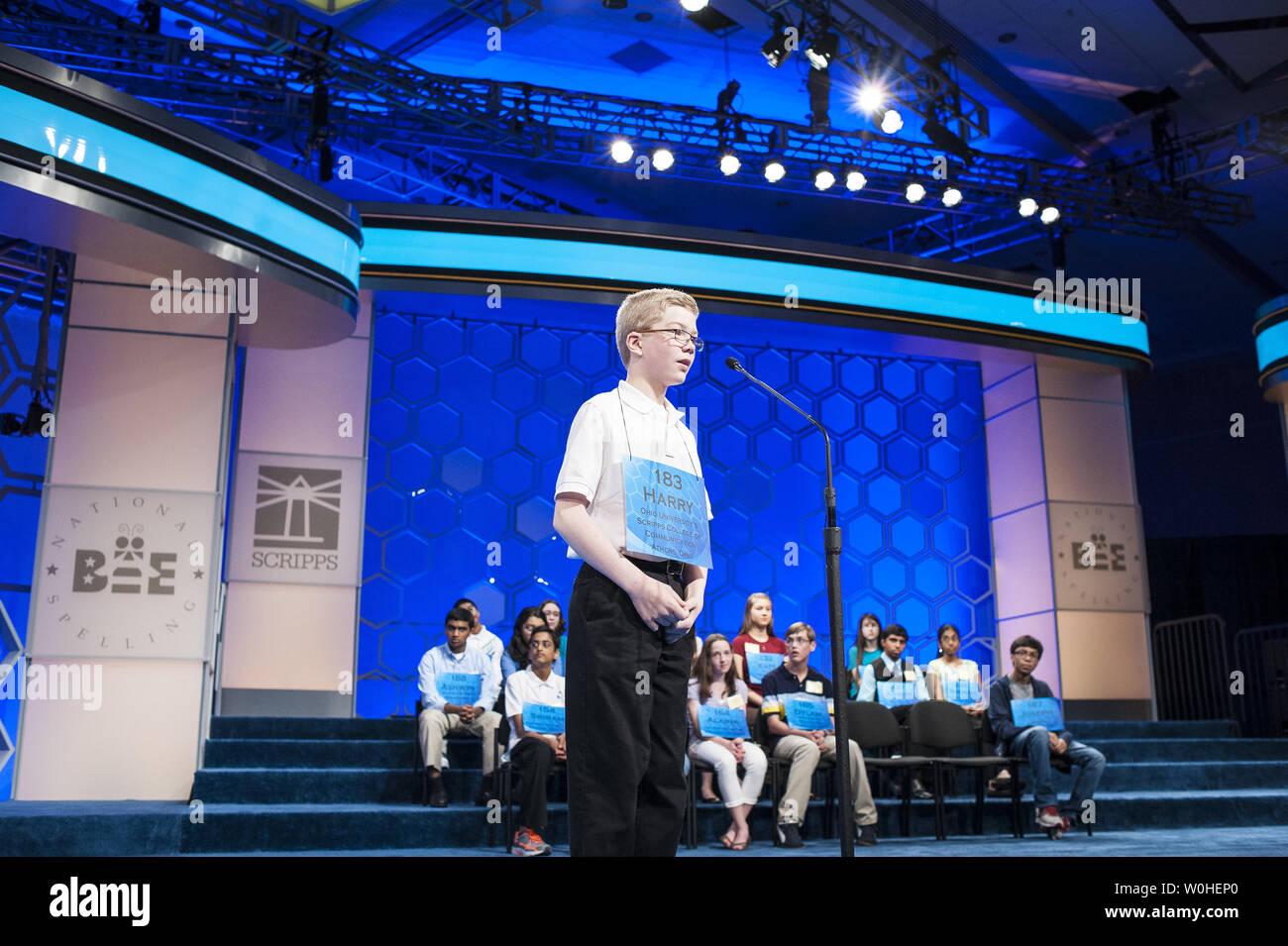 Harry Harman, 12, of New Concord, Ohio, participates in the semifinals ...