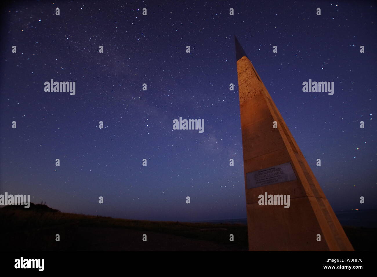 Geoneedle at Orcombe Point beneath the Milky Way Galaxy of a Summer ...