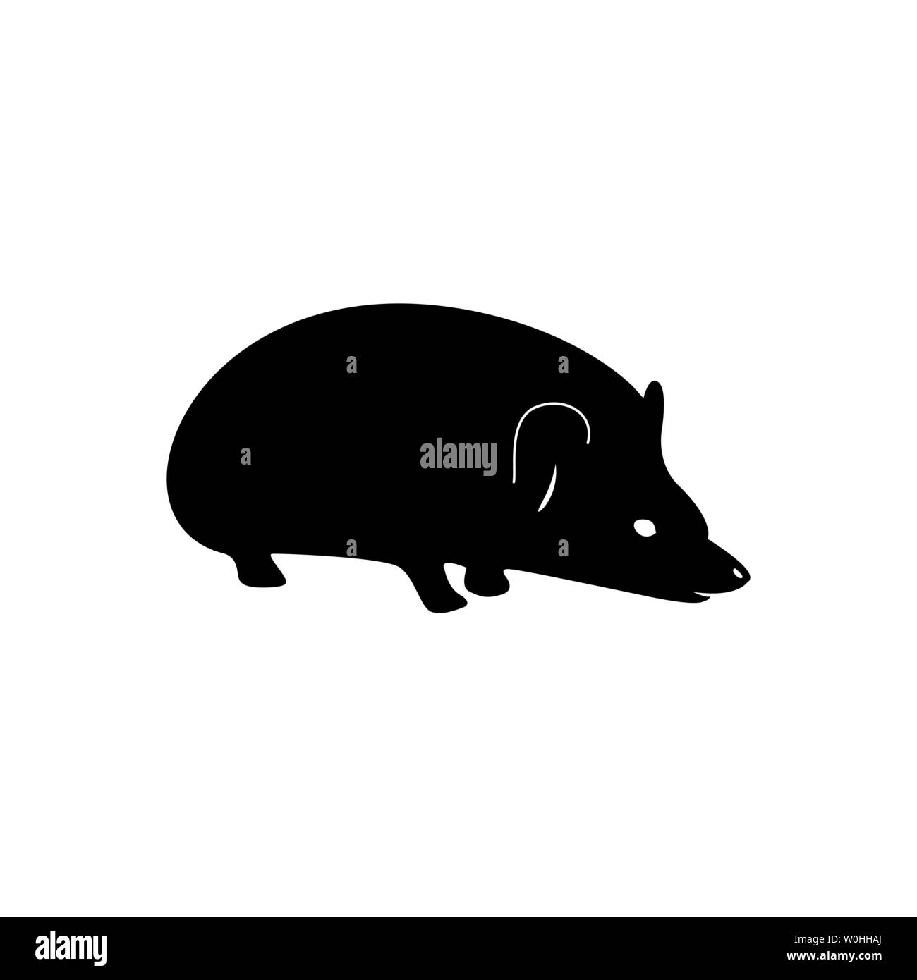 Silhouette hedgehog on white Stock Vector Images - Alamy