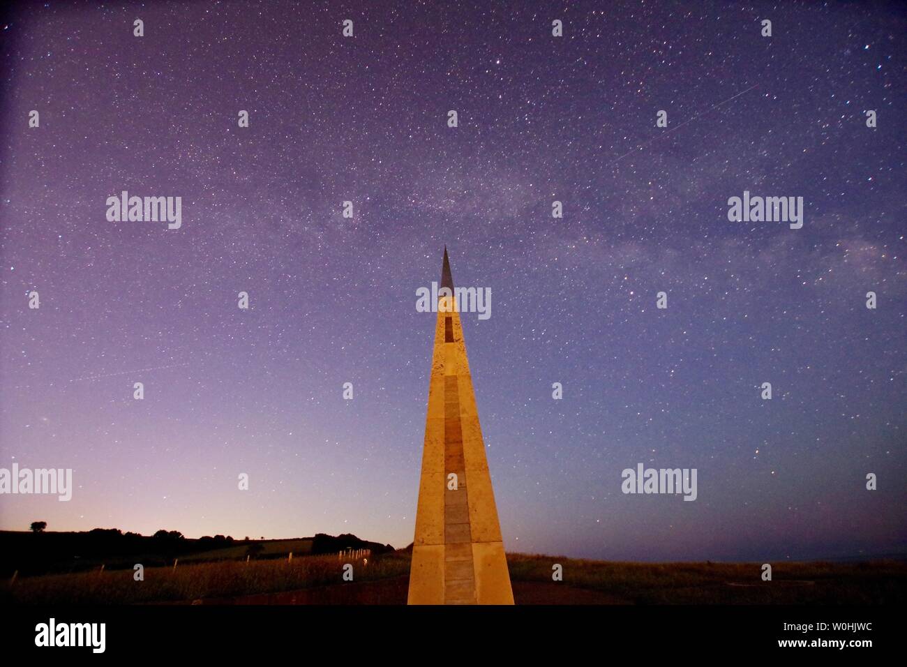 Geoneedle at Orcombe Point beneath the Milky Way Galaxy of a Summer ...