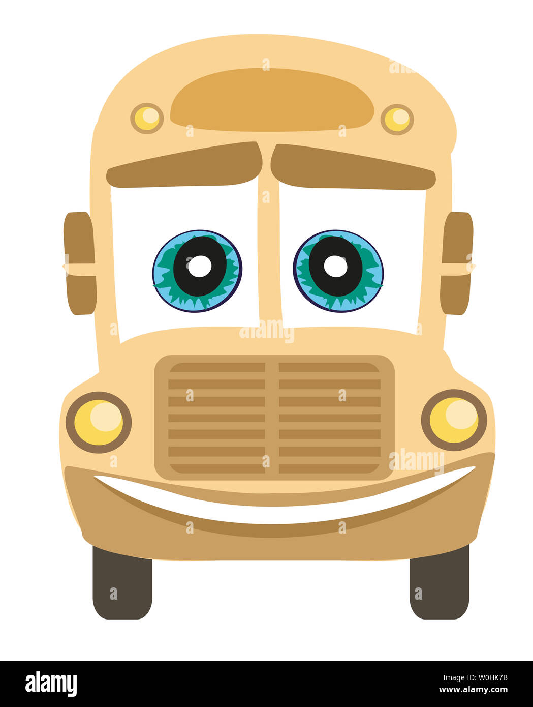 School Bus cartoon character Stock Photo - Alamy