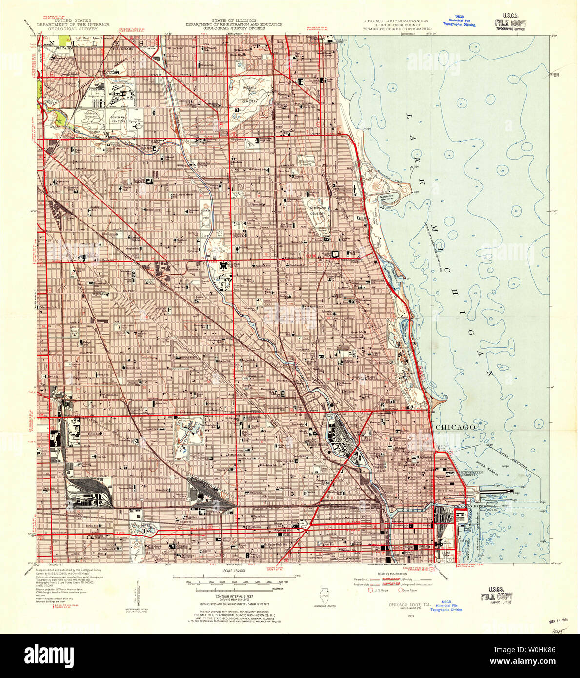 Map of chicago loop hi-res stock photography and images - Alamy