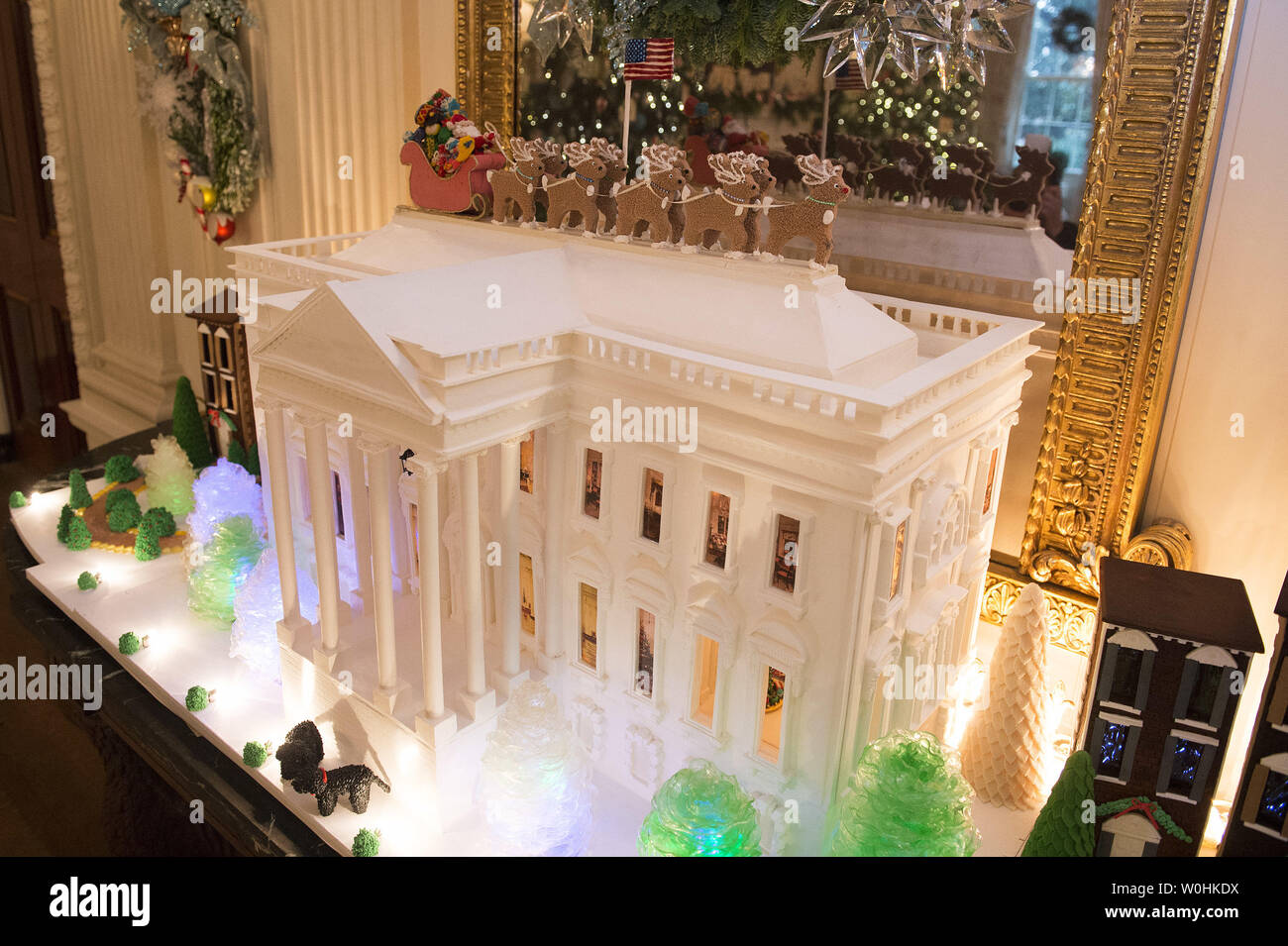 The gingerbread White House is seen during the White House holiday ...