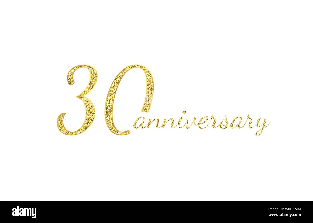 30 anniversary logo concept. 30th years birthday icon. Isolated golden ...