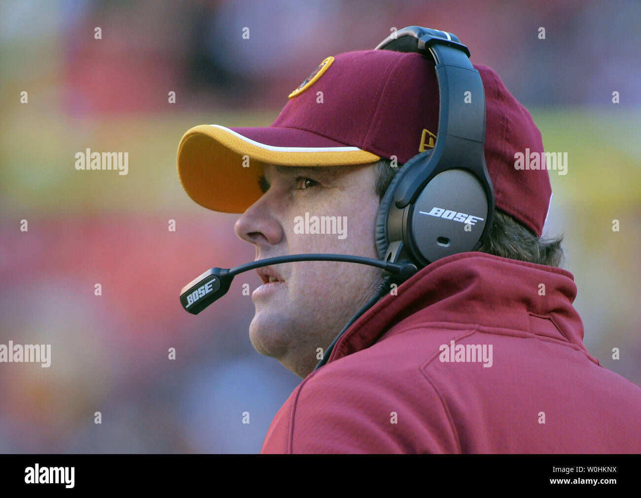 Washington Redskins head coach Jay Gruden watches as the Redskins play ...
