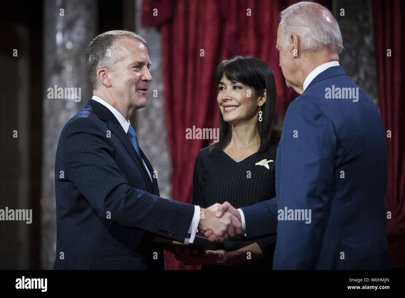 Vice President Joe Biden (right) administers the Senate oath to Senator ...