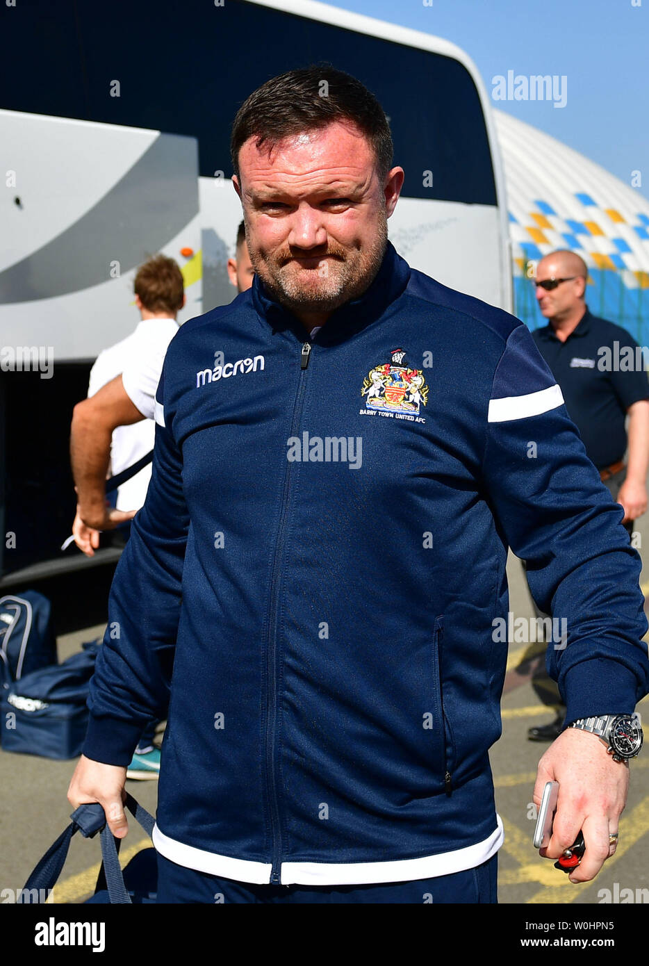 Barry Town Manager Gavin Chesterfield before the Europa League ...