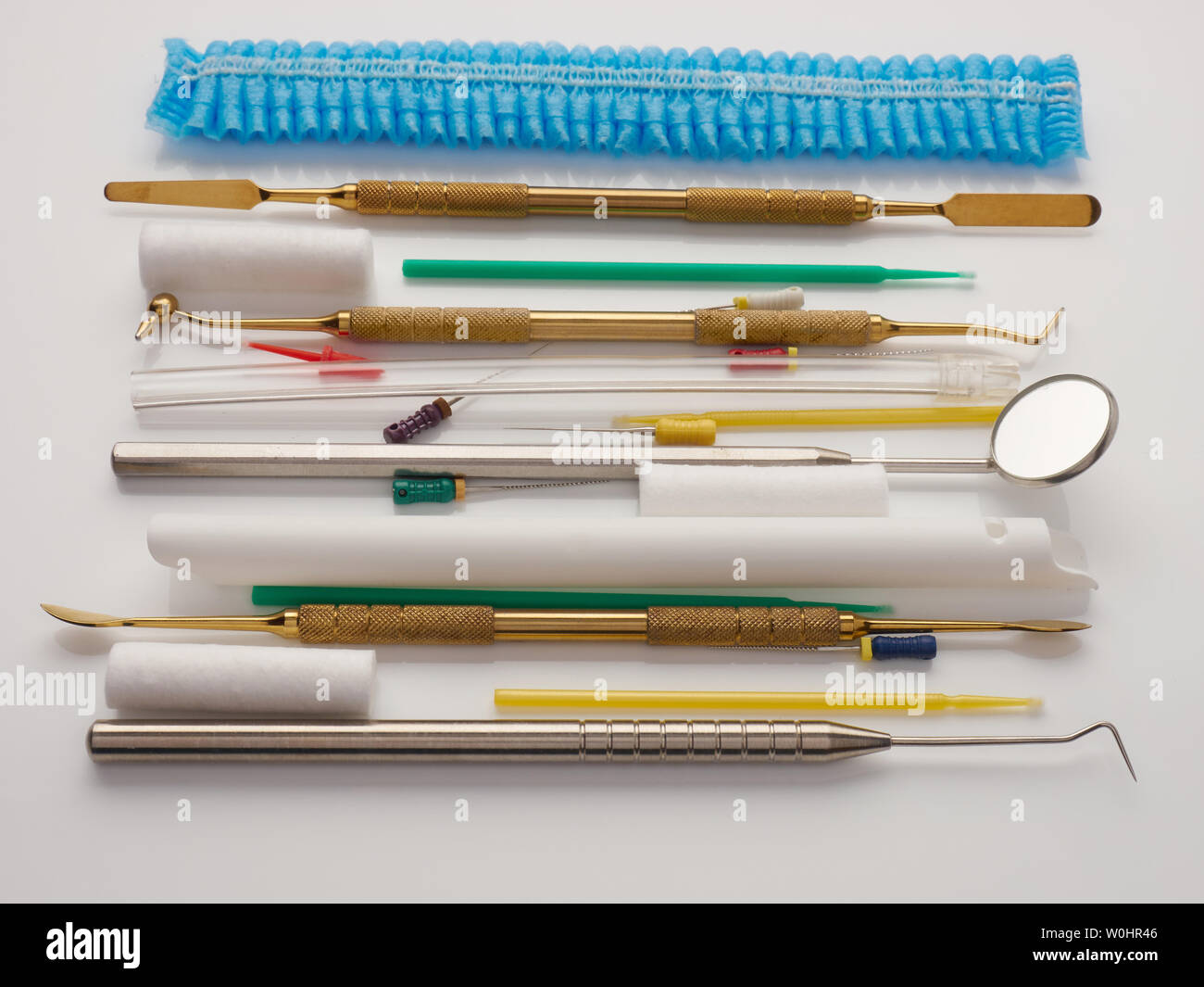 Professional dental tools on white background. Dental health concept ...