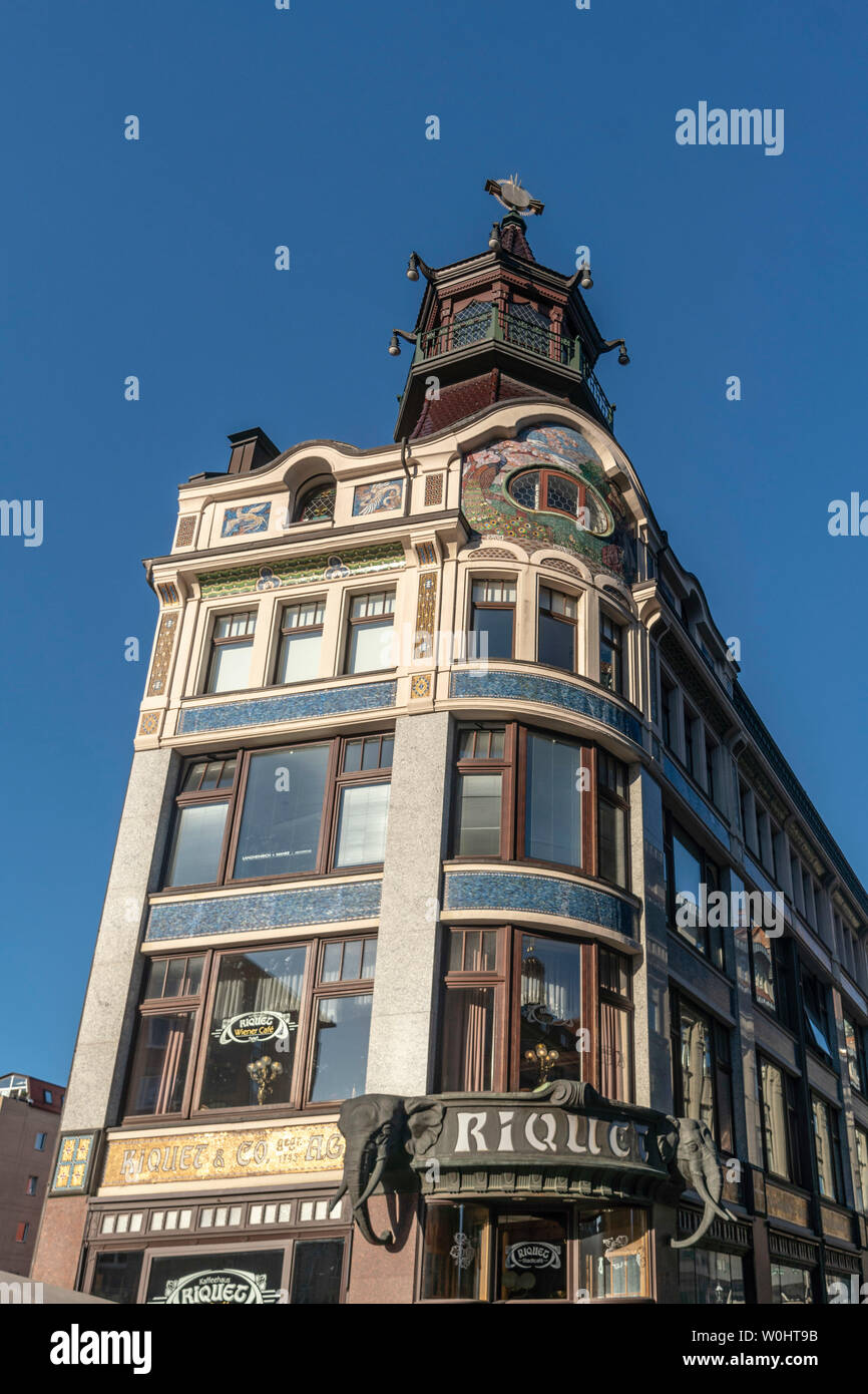 Historisches Cafe Riquet, Niklaikirche, Leipzig, Sachsen ...