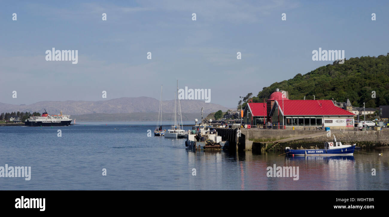 Harbour view of Oban, Argyll and Bute, Scotland, port and terminal for ...