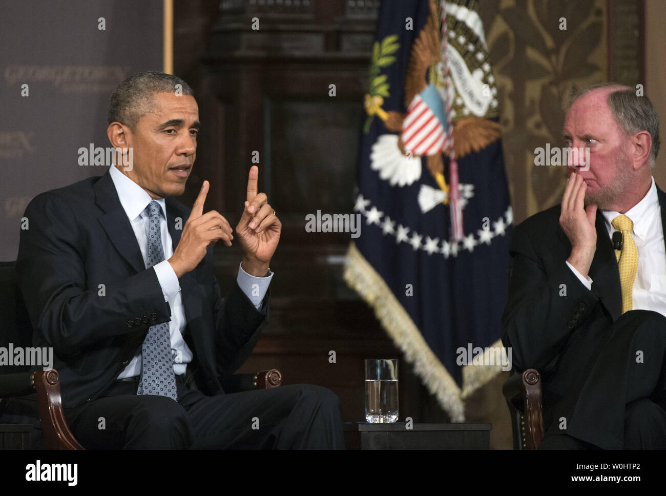 President Barack Obama participates in a discussion on overcoming ...