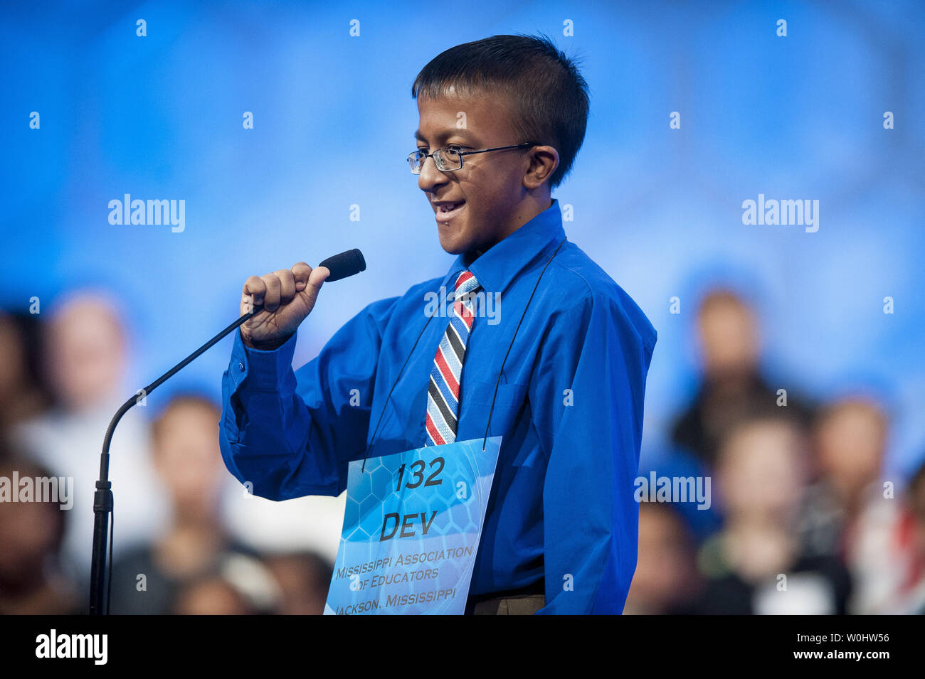 Dev Jaiswal, 13, of Jackson, Mississippi, participates in the final ...