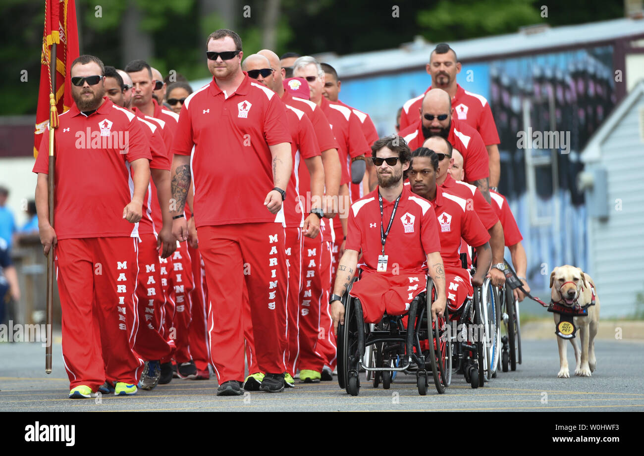 Team Marines arrives during the athletes procession for the opening ...