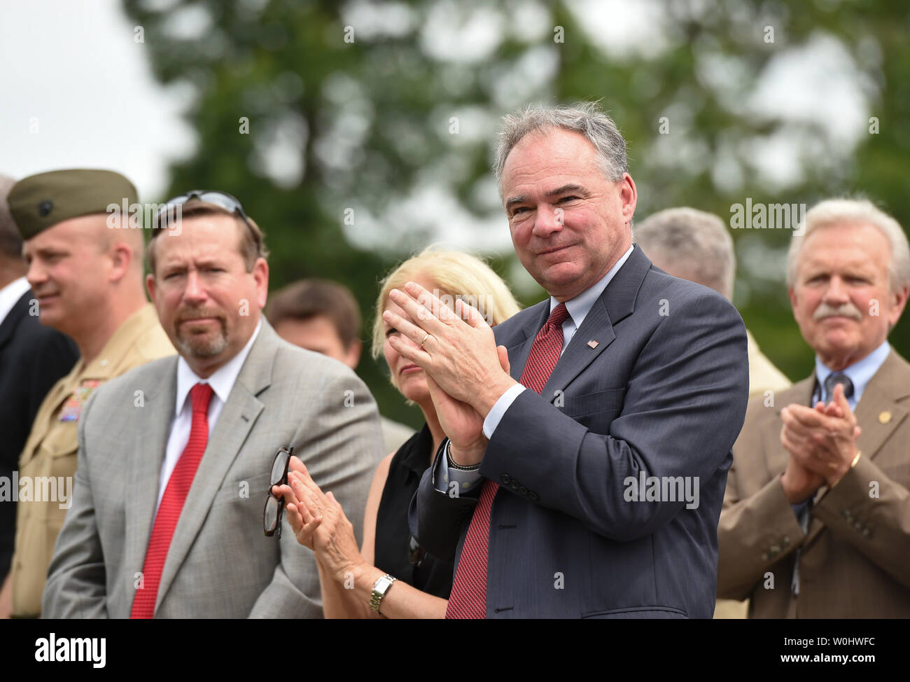 Virginia Senator Tim Kaine applauds during opening ceremony of the 2015 ...