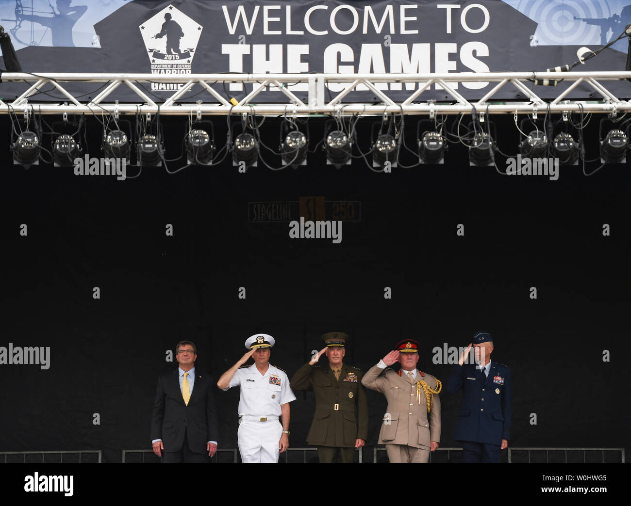 Defense Secretary Ash Carter stands with (left-right) Admiral Sandy ...