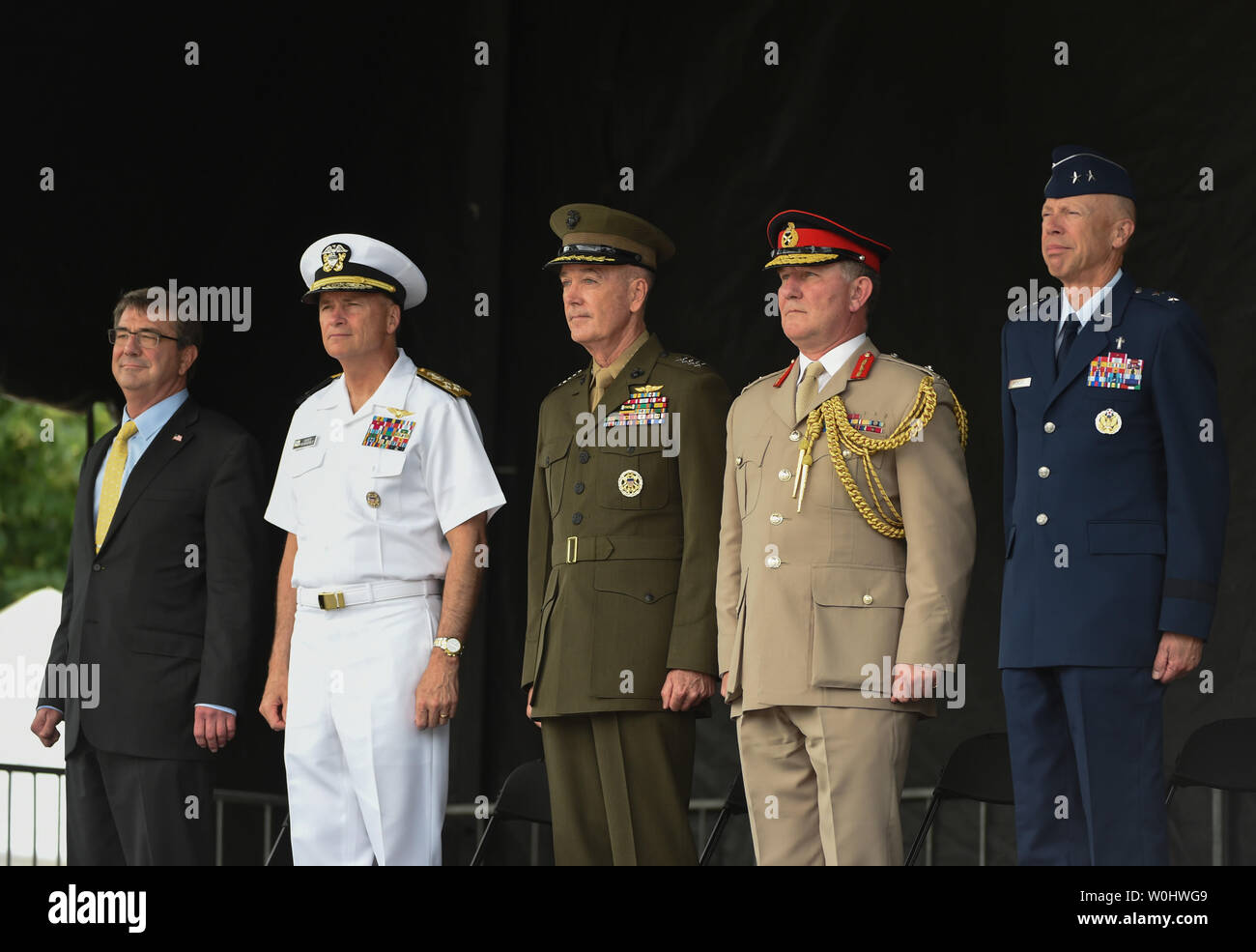 Defense Secretary Ash Carter stands with (left-right) Admiral Sandy ...