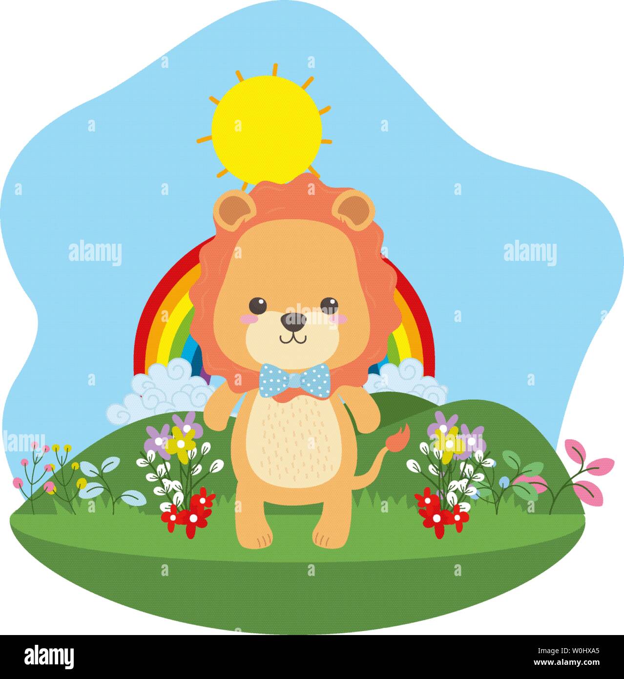 Lion cartoon design, Animal cute zoo life nature and fauna theme Vector ...