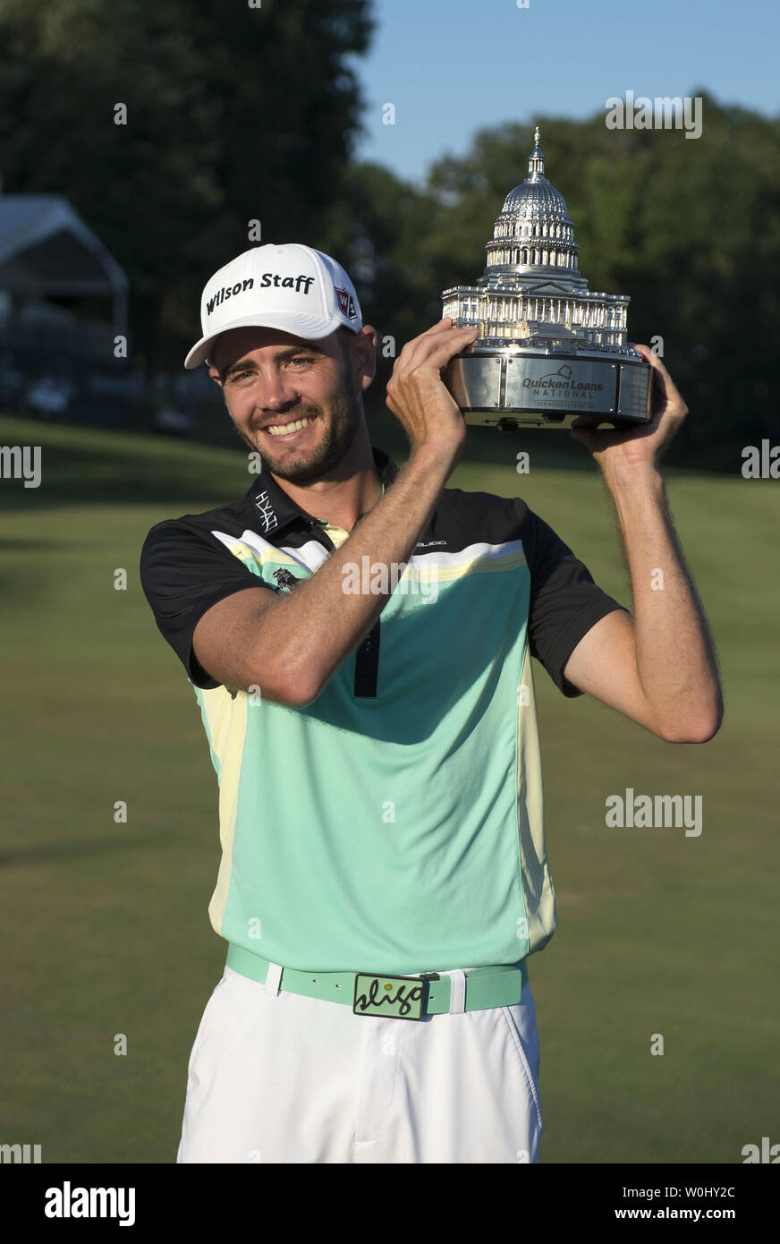 Troy Merritt celebrates after winning the Quicken Loans National at ...