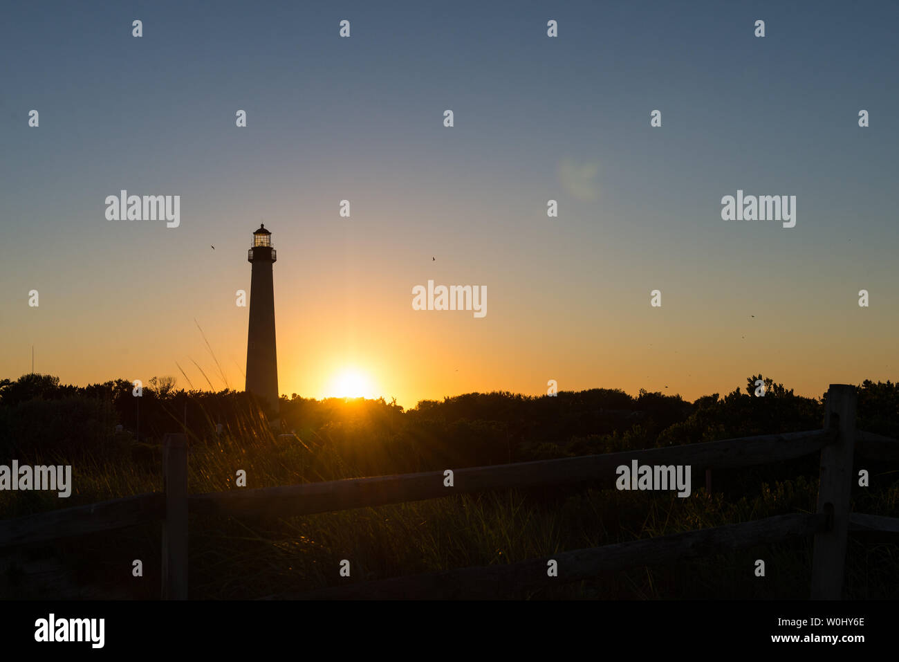 Cape May Lighthouse in Cape May, New Jersey at sunset Stock Photo - Alamy