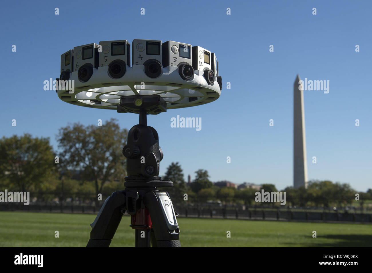 A Google 360 Jump Cam is seen on the south lawn of the White House ...