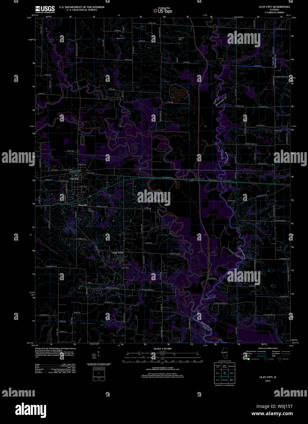 Map of clay city illinois hi-res stock photography and images - Alamy