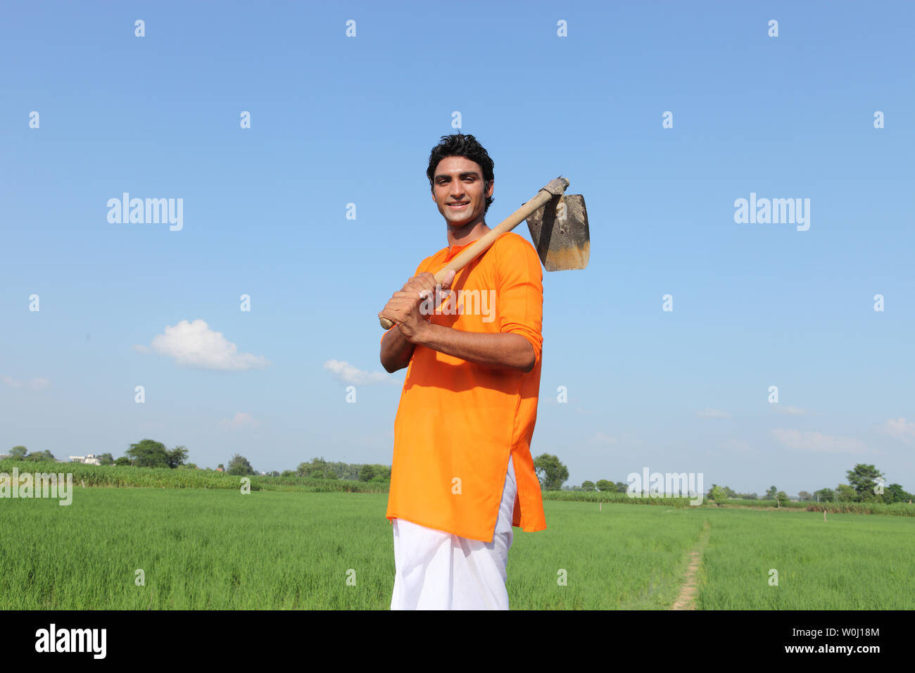 Indian farmer standing in front hi-res stock photography and images - Alamy