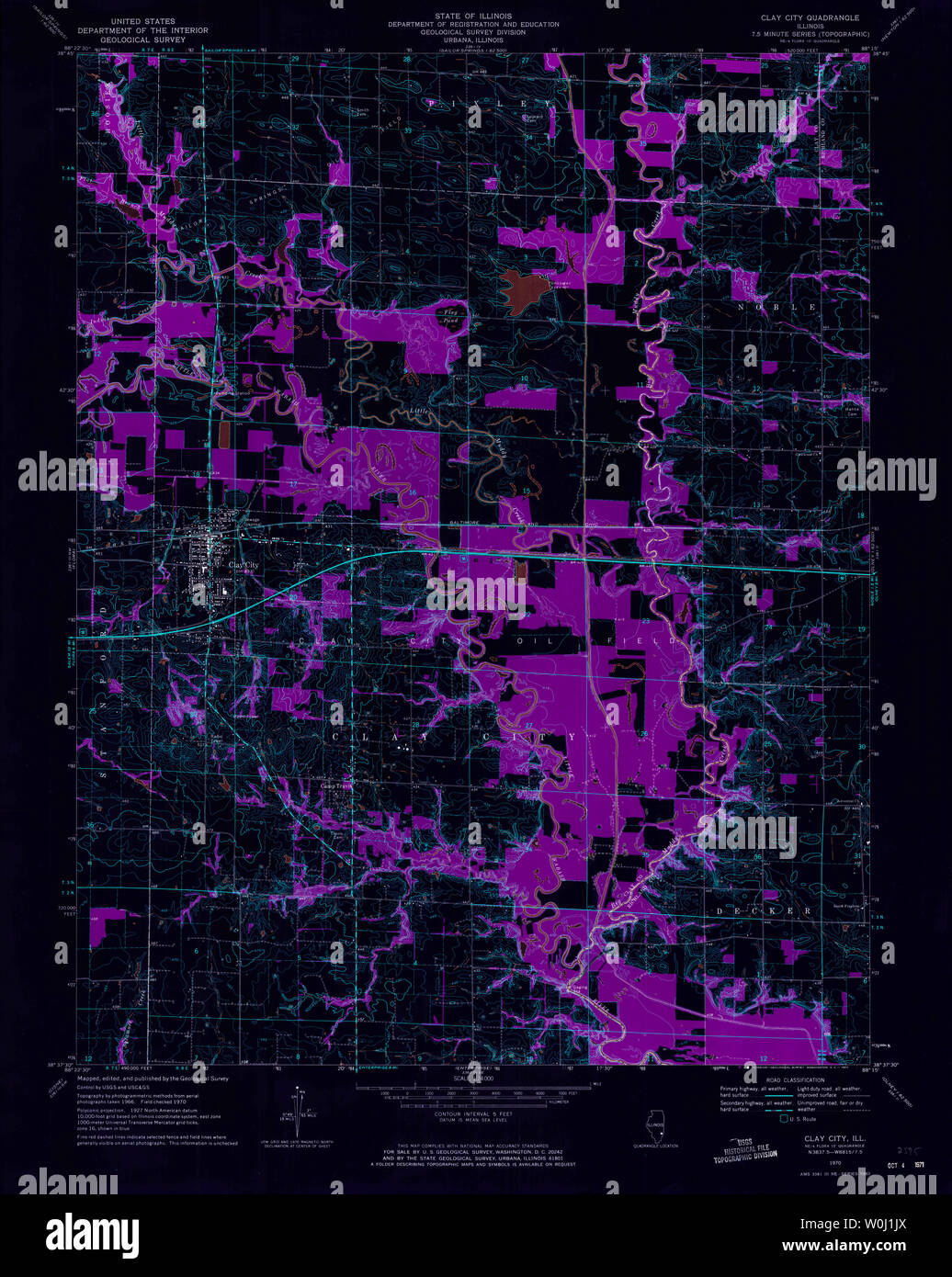 Map of clay city illinois hi-res stock photography and images - Alamy