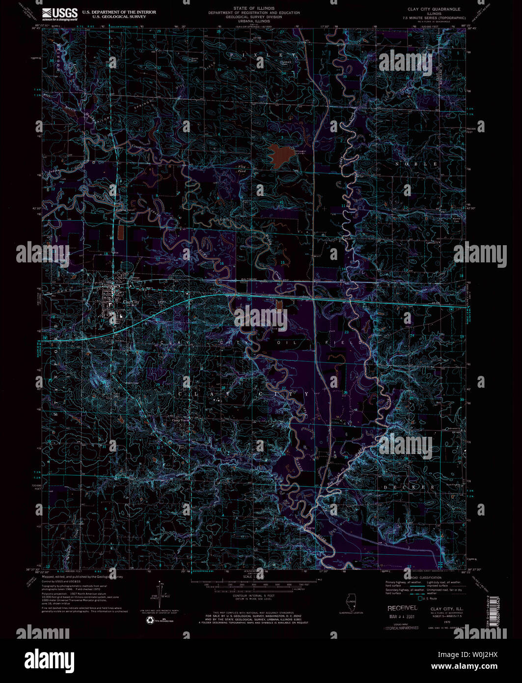 Map of clay city illinois hi-res stock photography and images - Alamy
