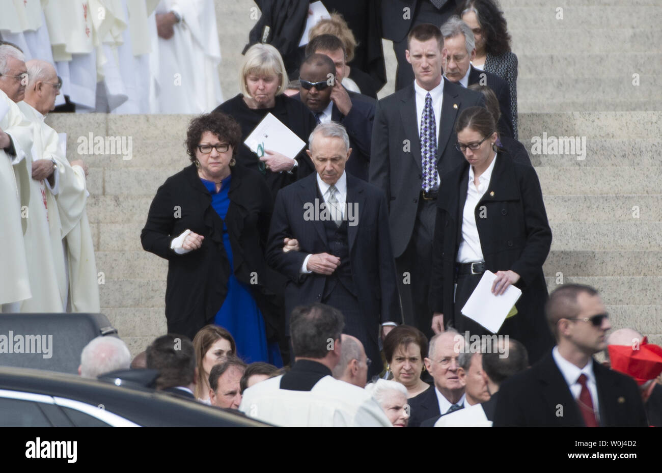 U.S. Supreme Court Justice Sonia Sotomayor, walks with retired Justice ...
