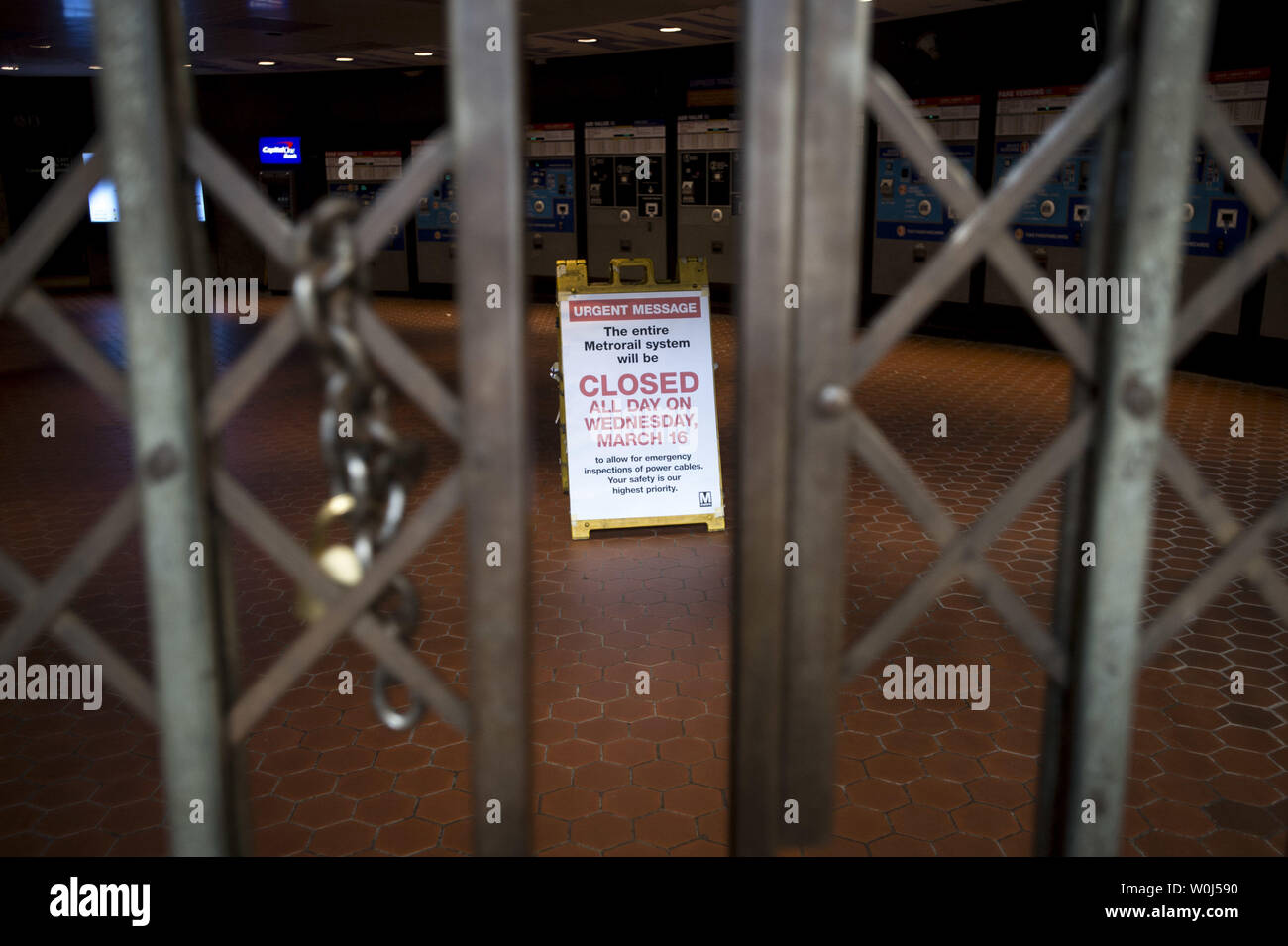 The Foggy Bottom Metro station is seen closed after Metro shutdown ...