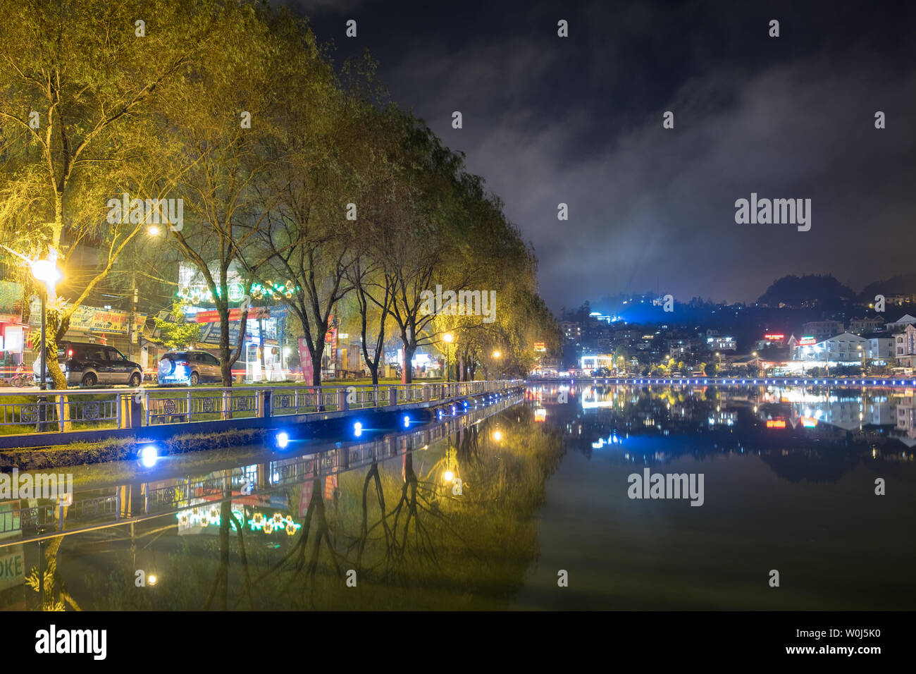 Sapa, Vietnam : Sep 07 2017 : Viewpoint lagoon decorated beautiful ...