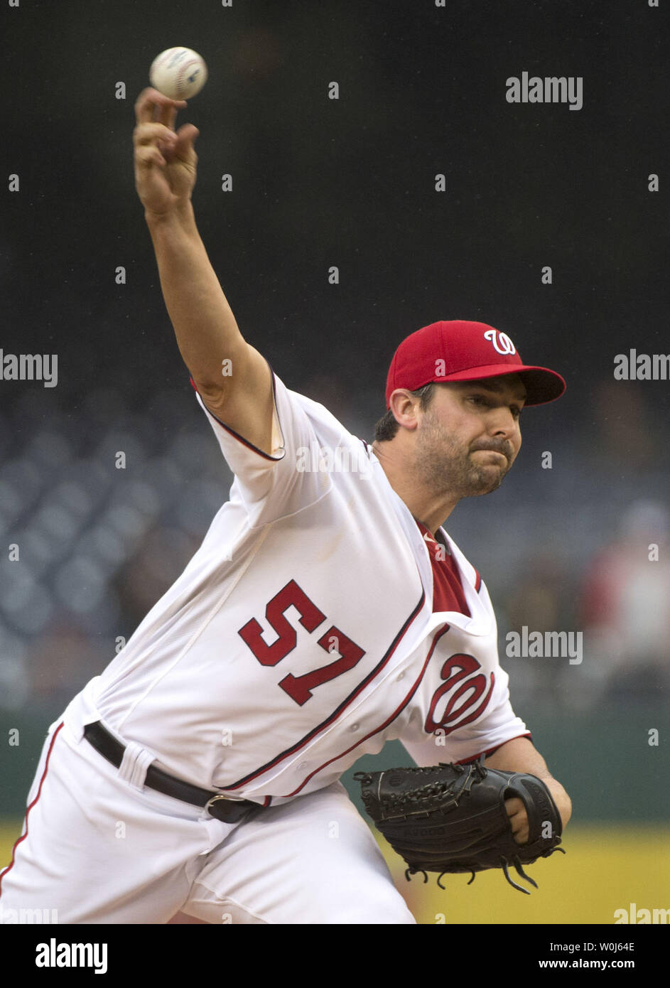 Washington Nationals starting pitcher Tanner Roark (57) pitches against ...