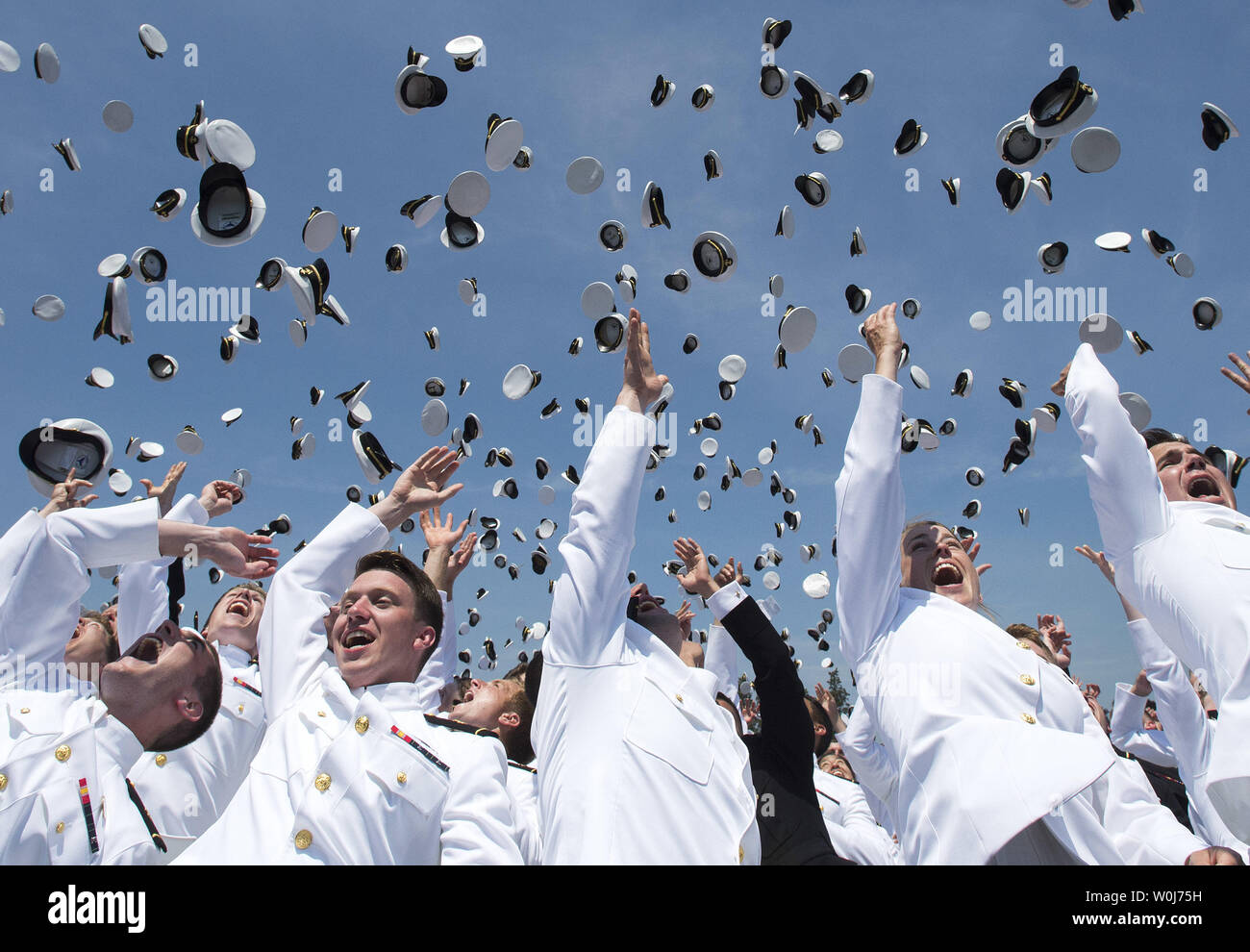 Navy graduation hats hi-res stock photography and images - Alamy