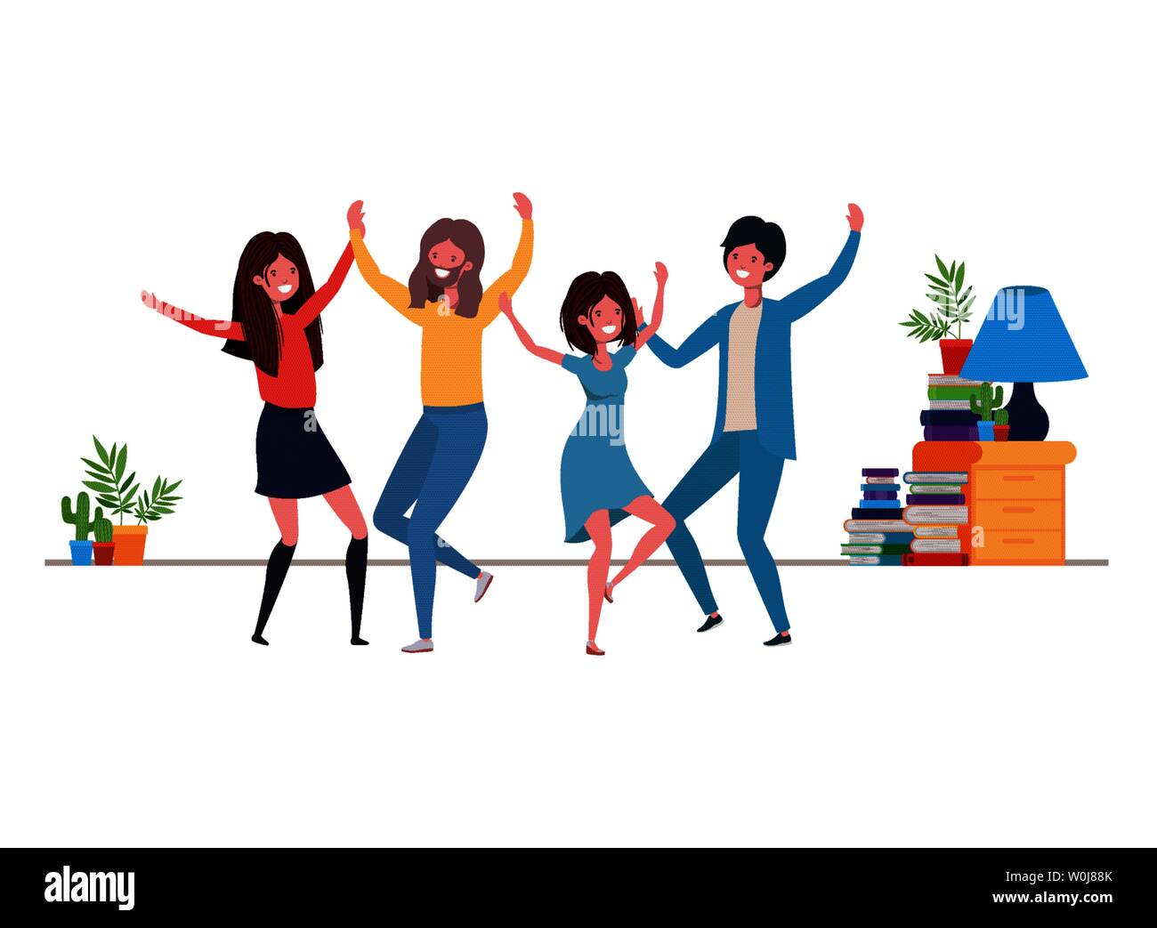 Dancing group adults Stock Vector Images - Alamy