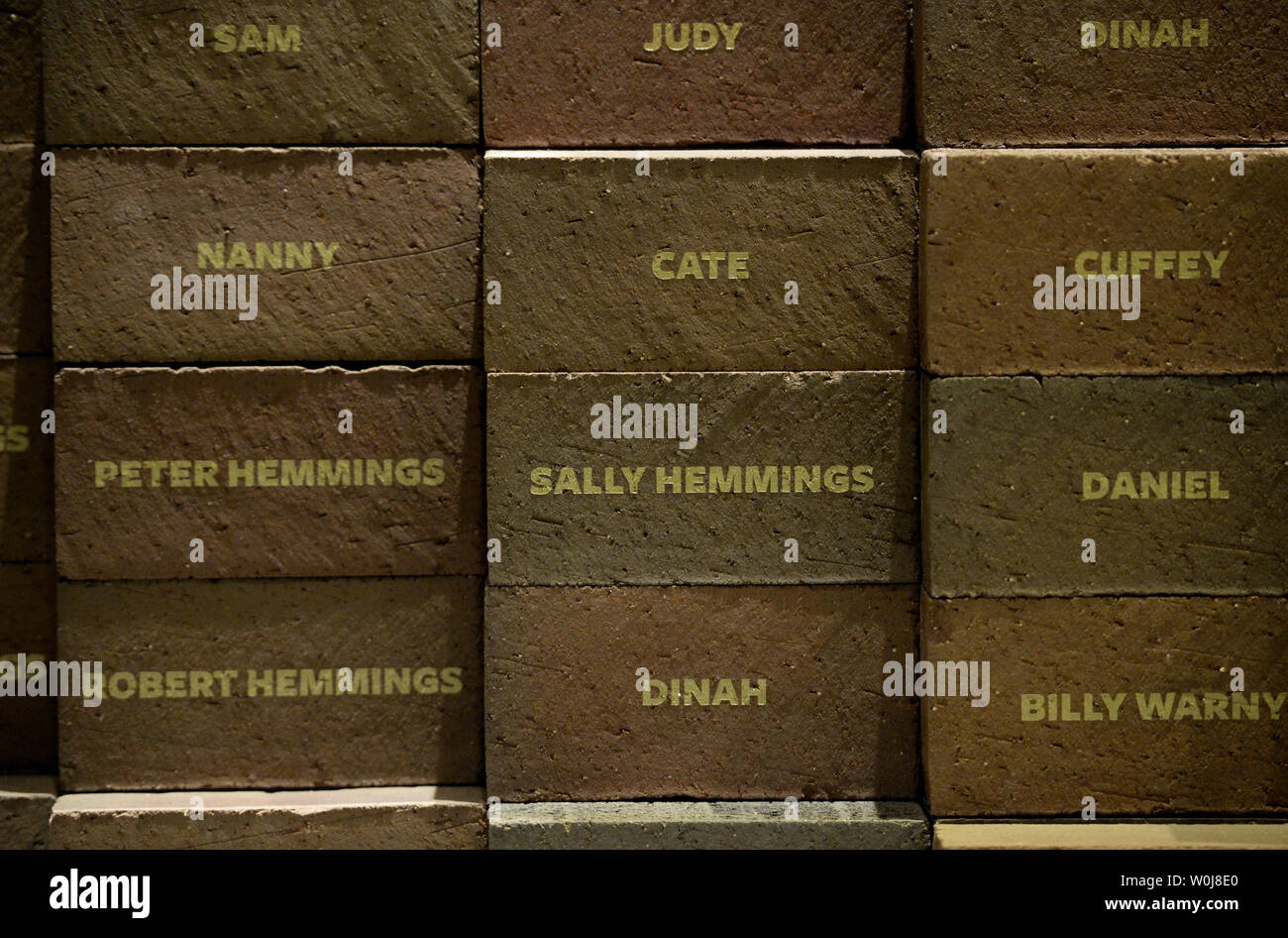 Bricks with the names of the slaves of President Thomas Jefferson ...