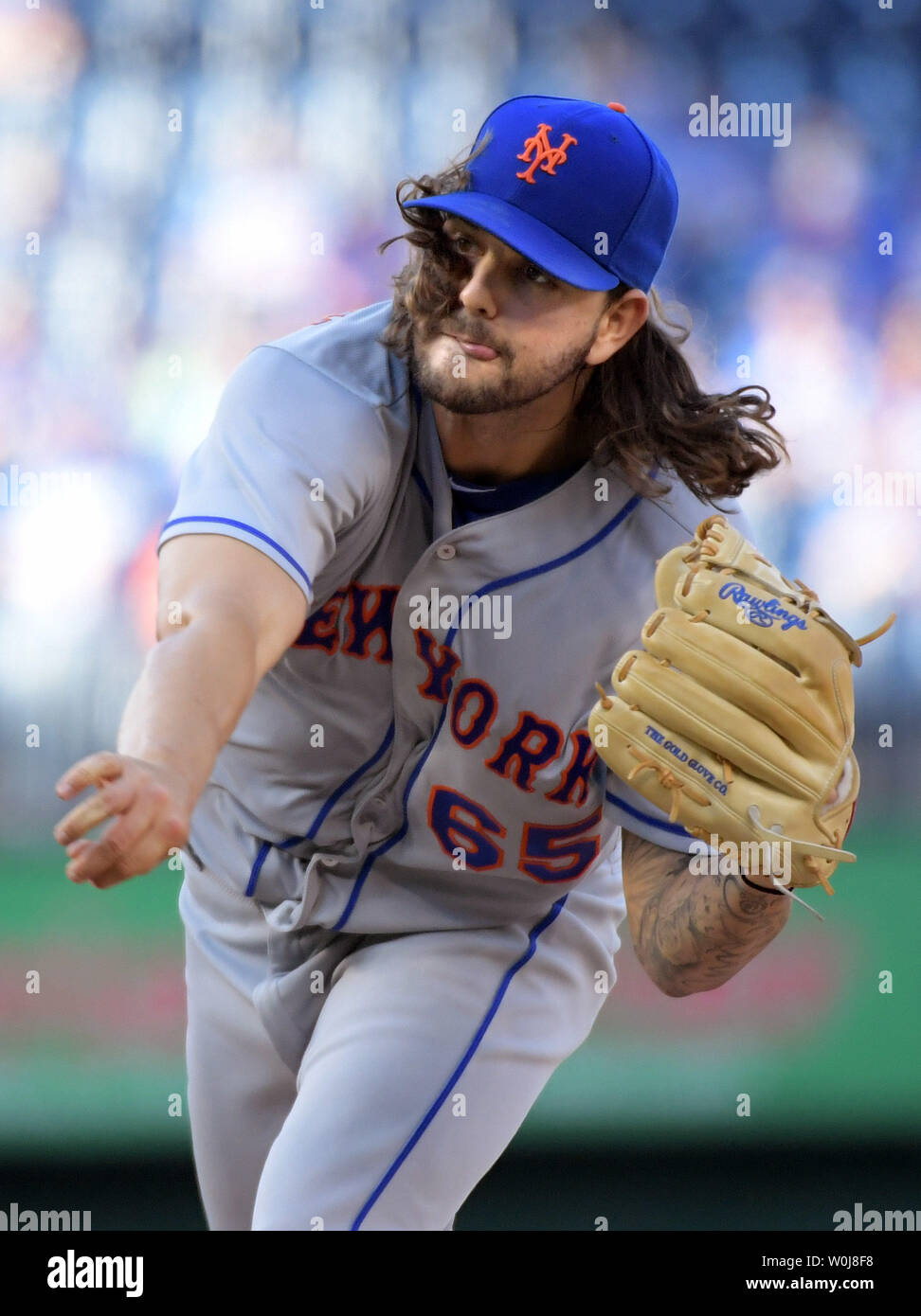 New York Mets pitcher Robert Gsellman pitches against the Washington ...
