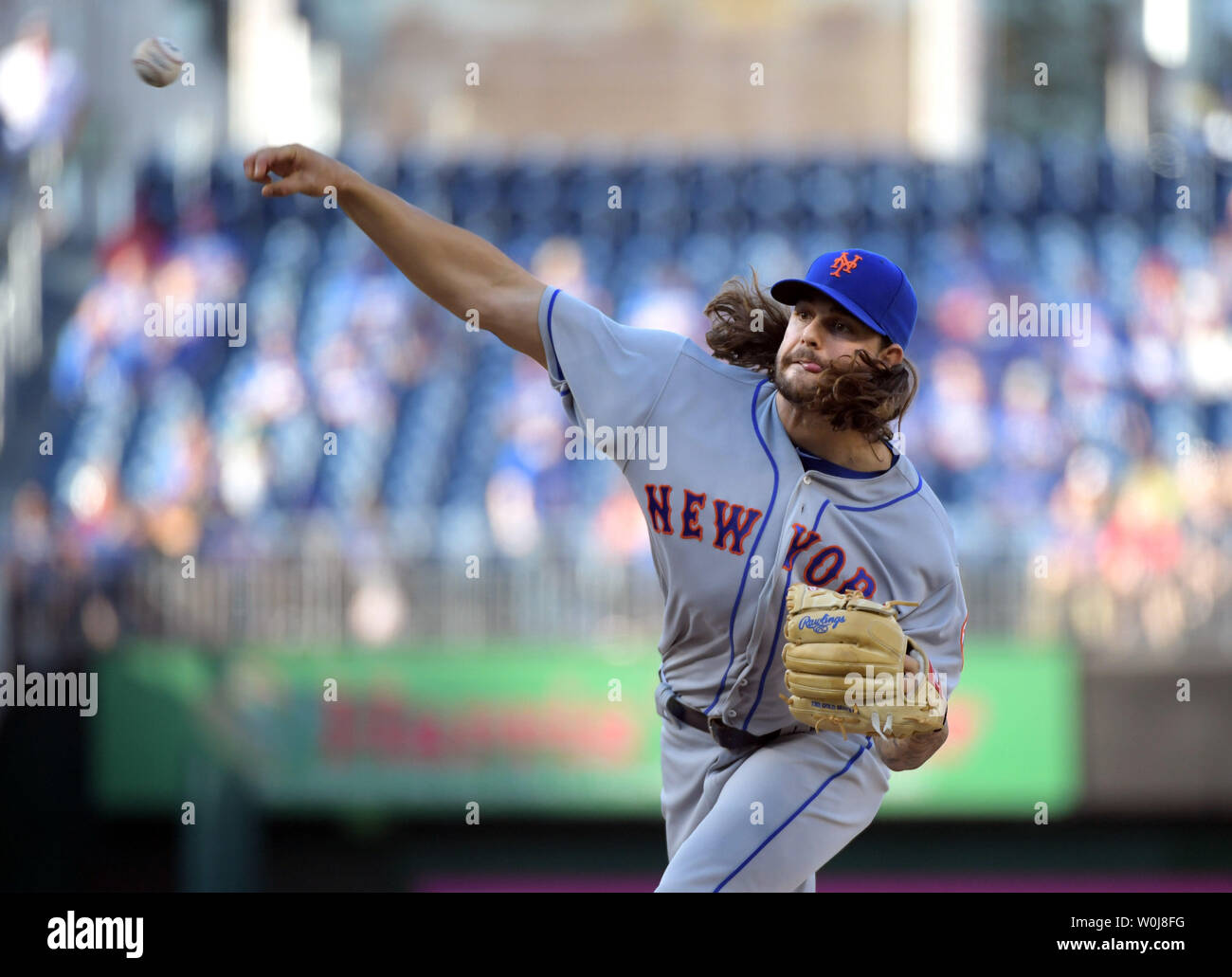 New York Mets pitcher Robert Gsellman pitches against the Washington ...