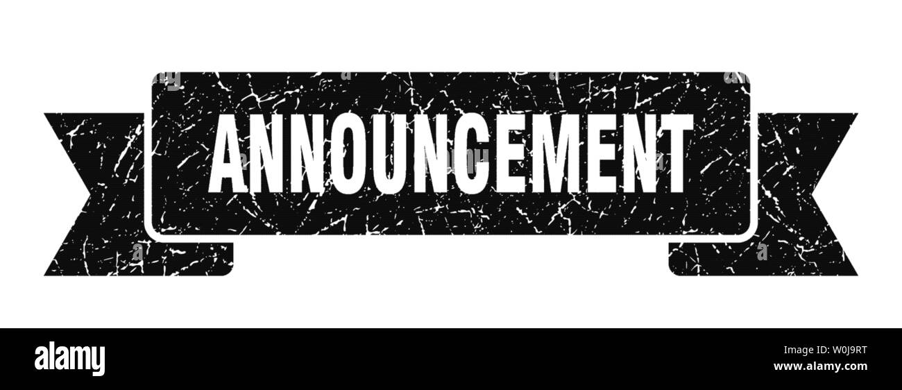 announcement grunge ribbon. announcement sign. announcement banner ...