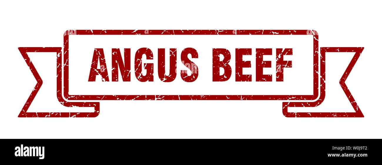 angus beef grunge ribbon. angus beef sign. angus beef banner Stock ...